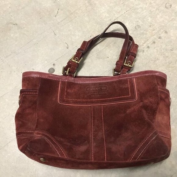 Coach | Bags | Vintage Coach Berry Suede Satchel Bag G5q8b03 | Poshmark
